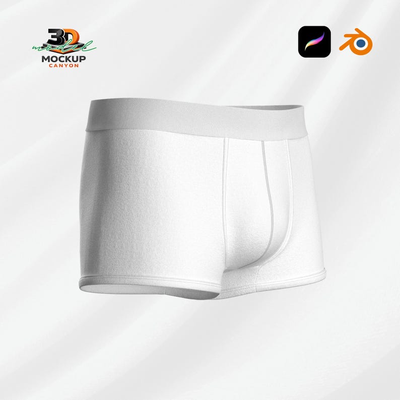 3D Men’s Boxer Mockup for Procreate L Realistic Underwear - Etsy