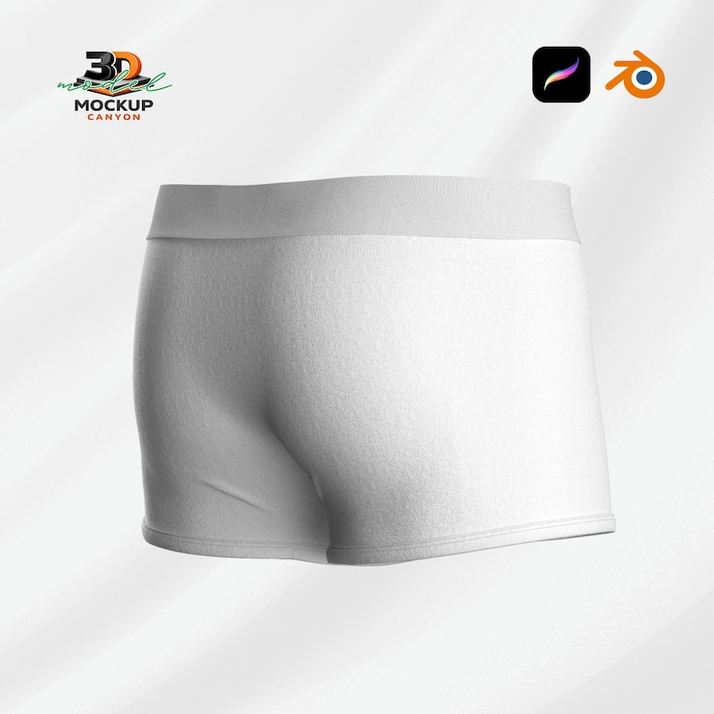 3D Men’s Boxer Mockup – Realistic Underwear Asset for Procreate - Etsy