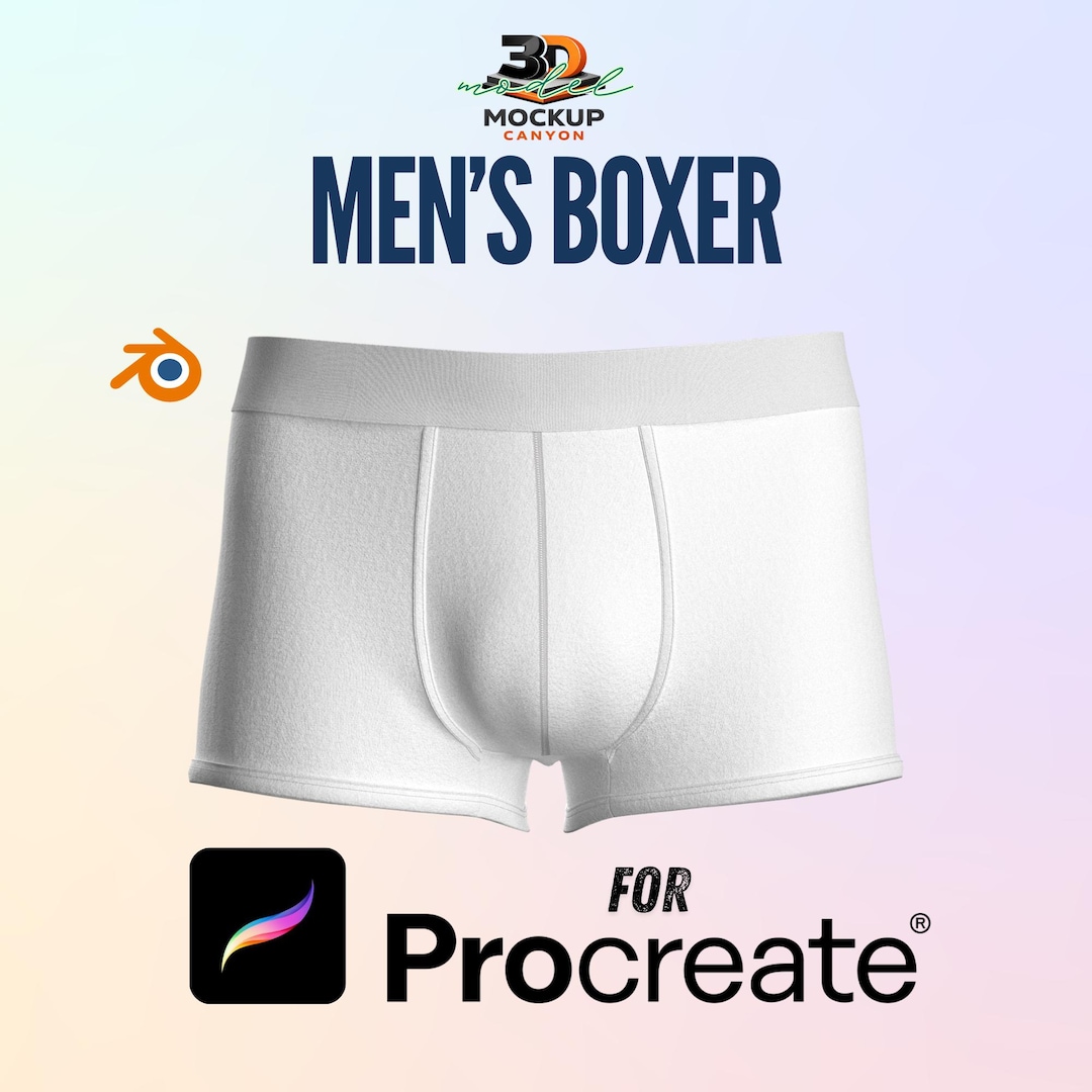 3D Men’s Boxer Mockup for Procreate L Realistic Underwear - Etsy