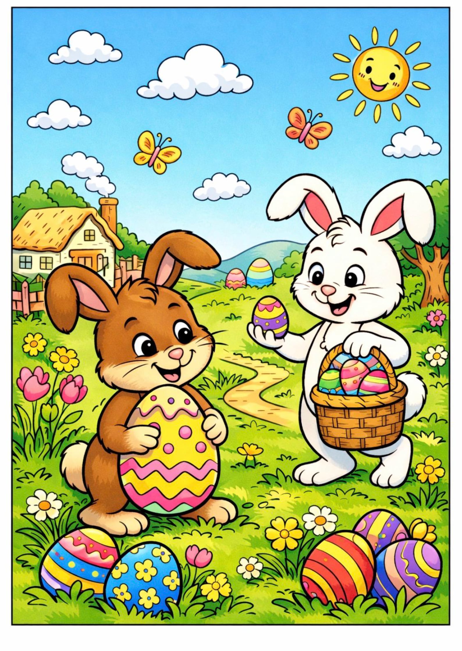 Easter Coloring Book for Kindergarten – Simple Easter Bunny & Easter ...