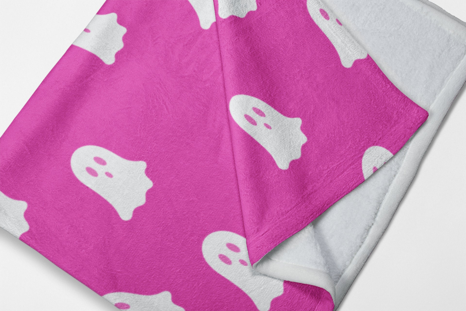 Pink Ghost Soft Velveteen Plush Blanket Spooky Ghosts - Etsy