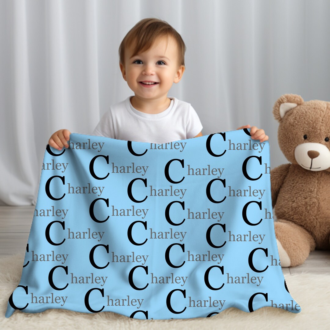 Custom Initial Name Blanket, Personalized Name Throw Blanket, Gift for ...