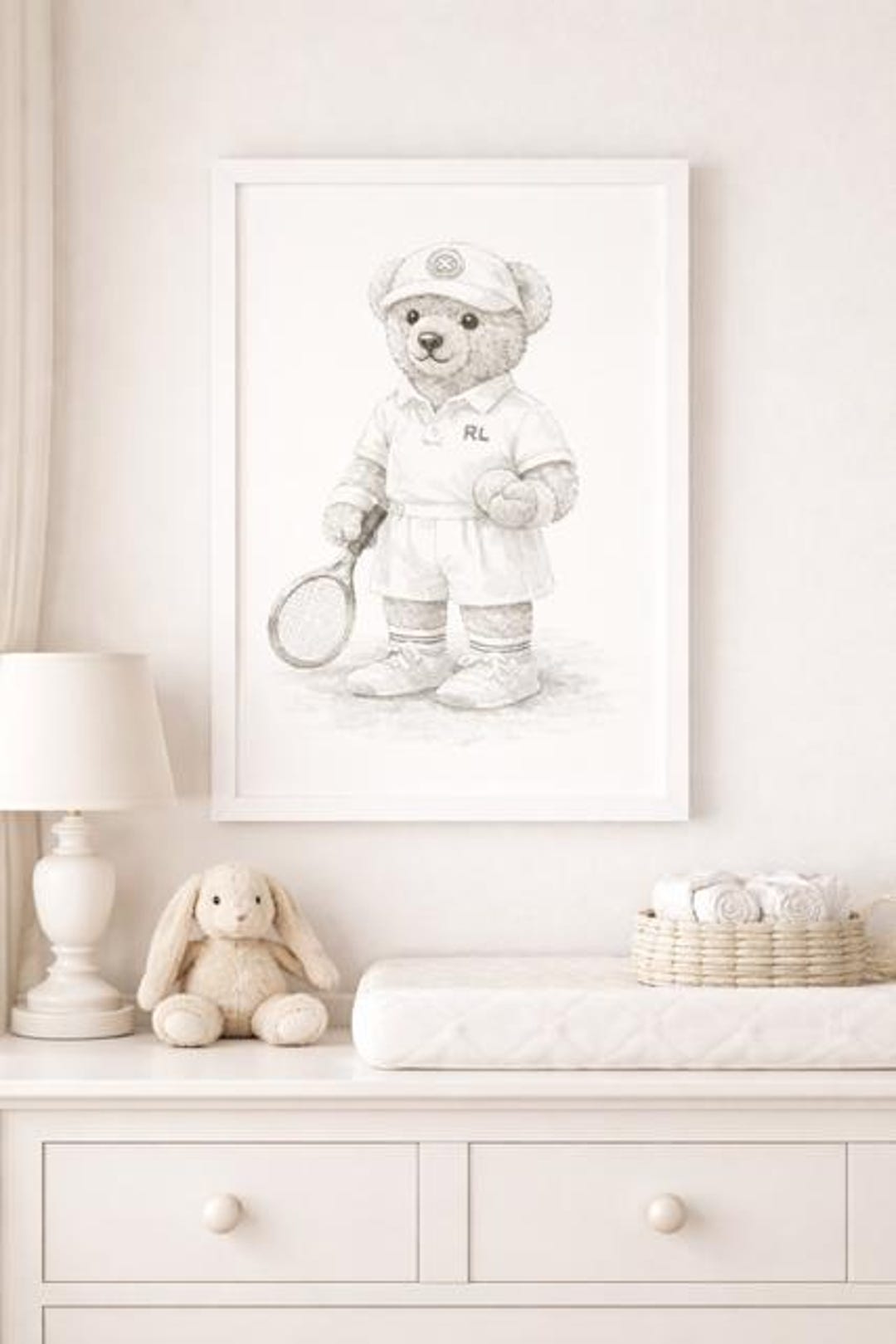 Barney Bear Portrait Prints, British Summer, Nursery Wall Art (digital ...