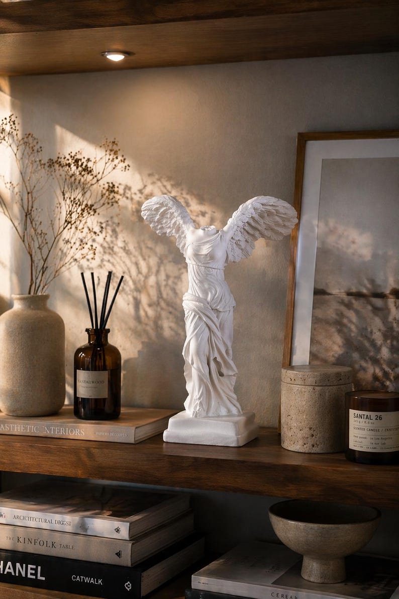 Winged Greek Goddess of Victory Statue – Nordic Minimalist Angel ...
