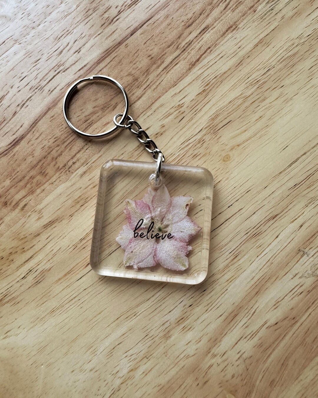 Handcrafted Resin Flower Keychain - Etsy