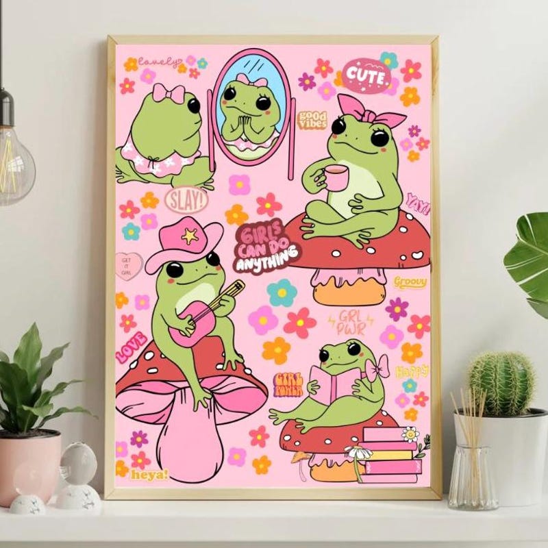 Cute Kawaii Frog Poster - Etsy