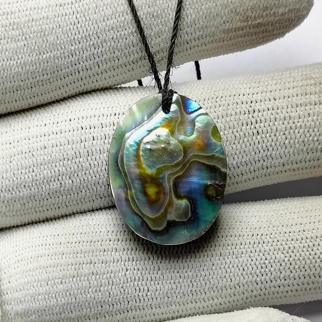 Natural Abalone Shell Oval Pendant, Bohemian Sea Jewelry, Jaipur ...