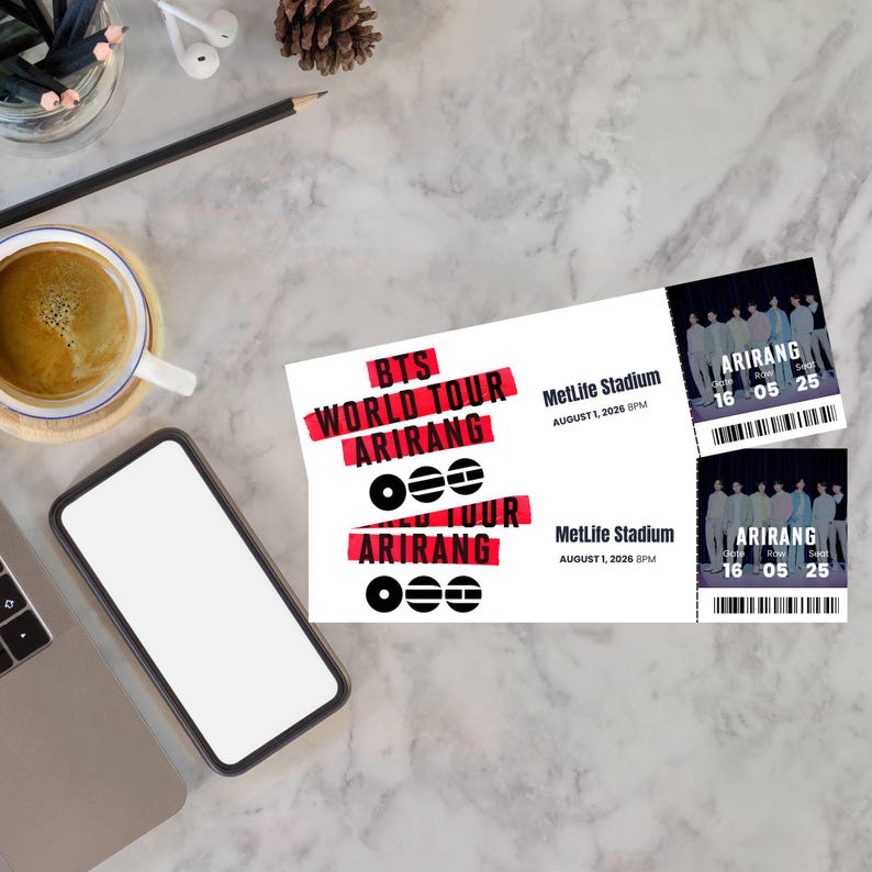 BTS ARIRANG World Tour 2026 Editable Concert Ticket Template 2 - Etsy ...