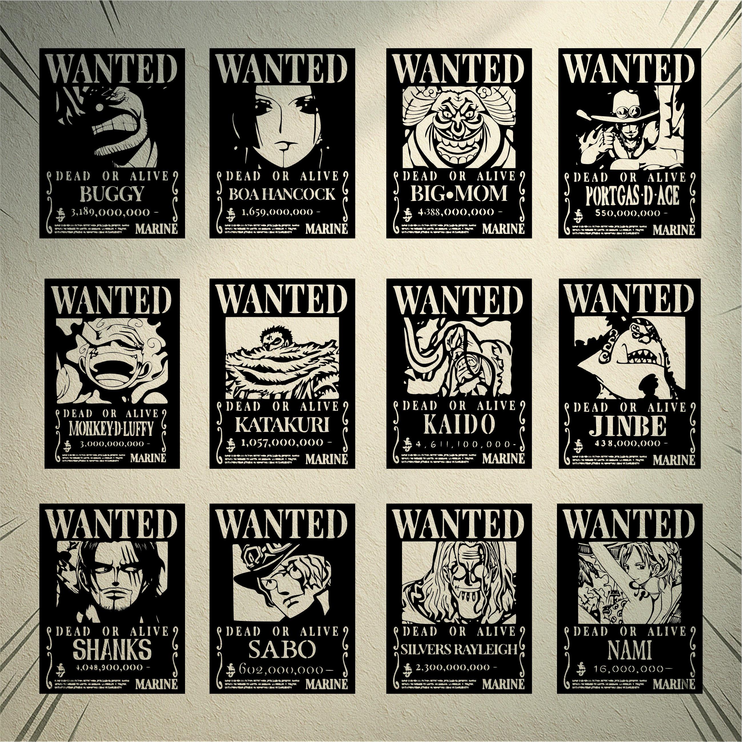 Wanted Poster Svg Bundle - Black and White Anime Character Art - Cut ...