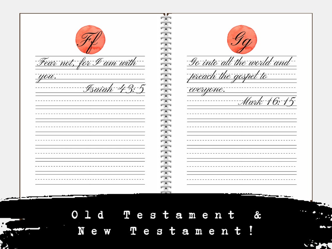 Alphabet Bible Verse COPYWORK, Cursive Scripture Printable, Cursive ...