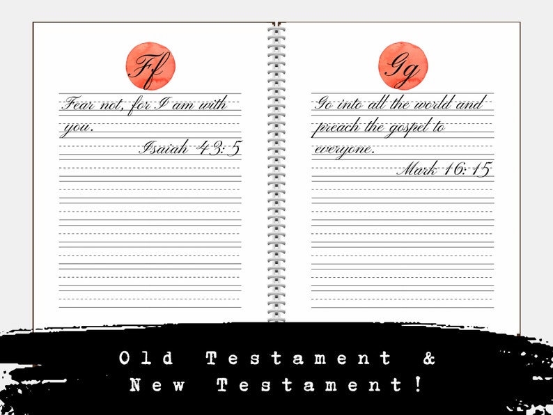 Alphabet Bible Verse COPYWORK, Cursive Scripture Printable, Cursive ...