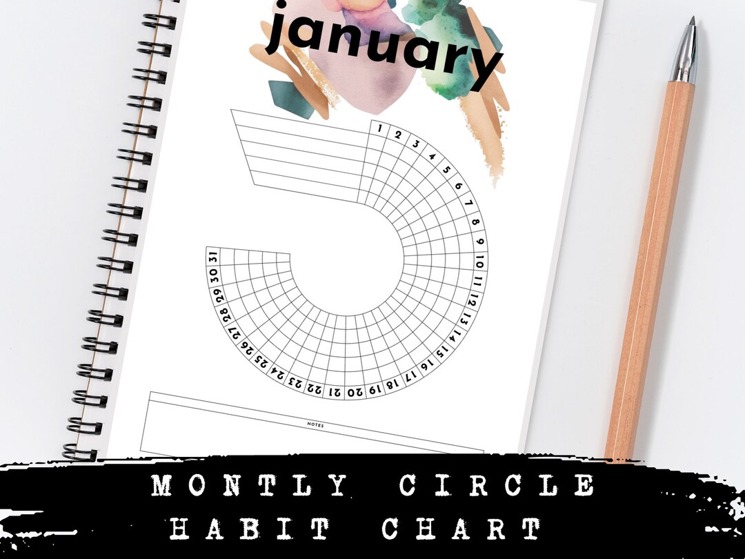 Daily Habit Tracker, 8.5x11 US Letter Circle Tracker, Habit Track ...