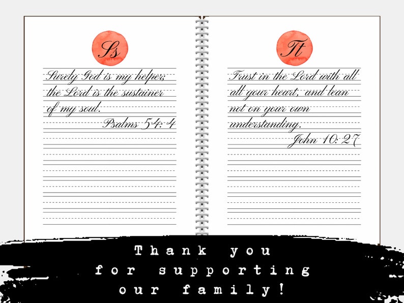 Alphabet Bible Verse COPYWORK, Cursive Scripture Printable, Cursive ...