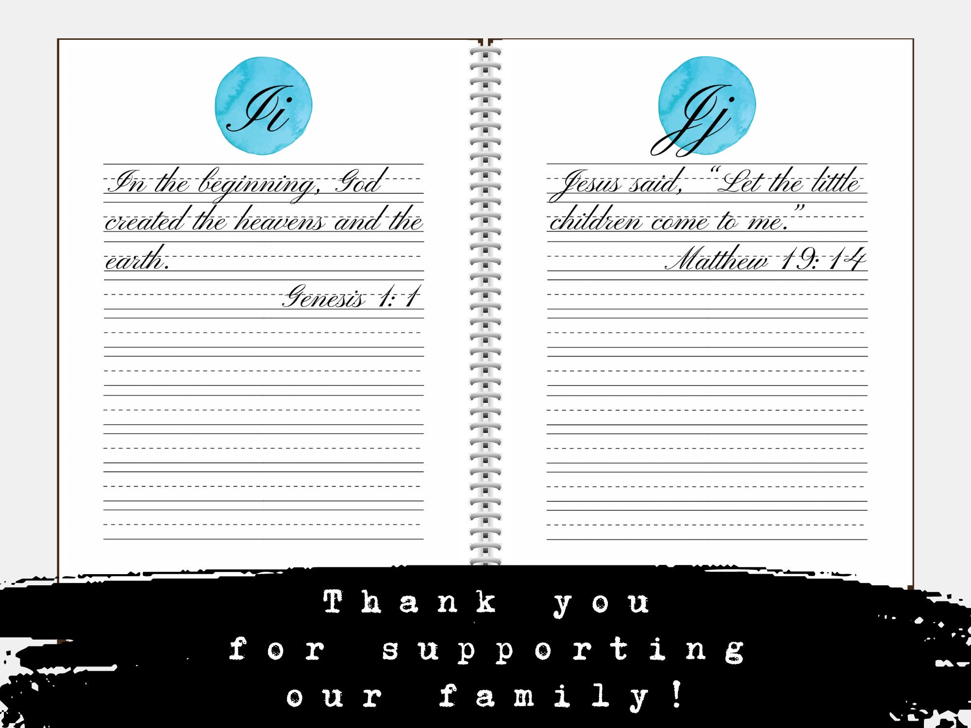 Alphabet Bible Verse COPYWORK, Cursive Copywork Printable, Cursive ...