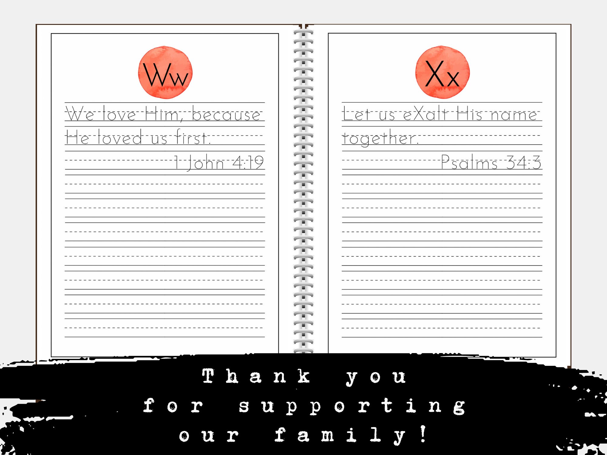 ABC Bible Verse COPYWORK, Handwriting Practice, Homeschool Printables ...
