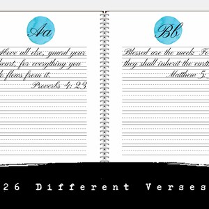 Alphabet Bible Verse COPYWORK, Cursive Copywork Printable, Cursive ...