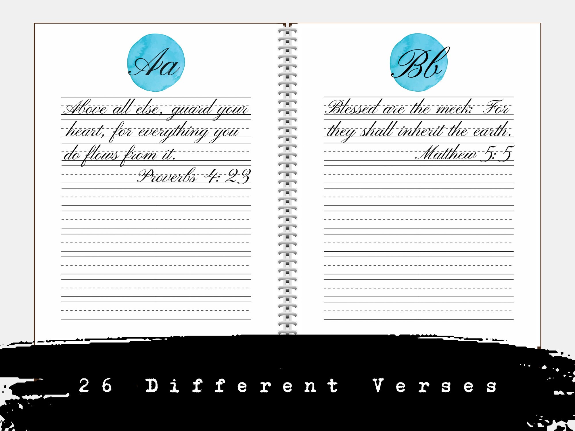Alphabet Bible Verse COPYWORK, Cursive Copywork Printable, Cursive ...