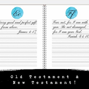 Alphabet Bible Verse COPYWORK, Cursive Copywork Printable, Cursive ...