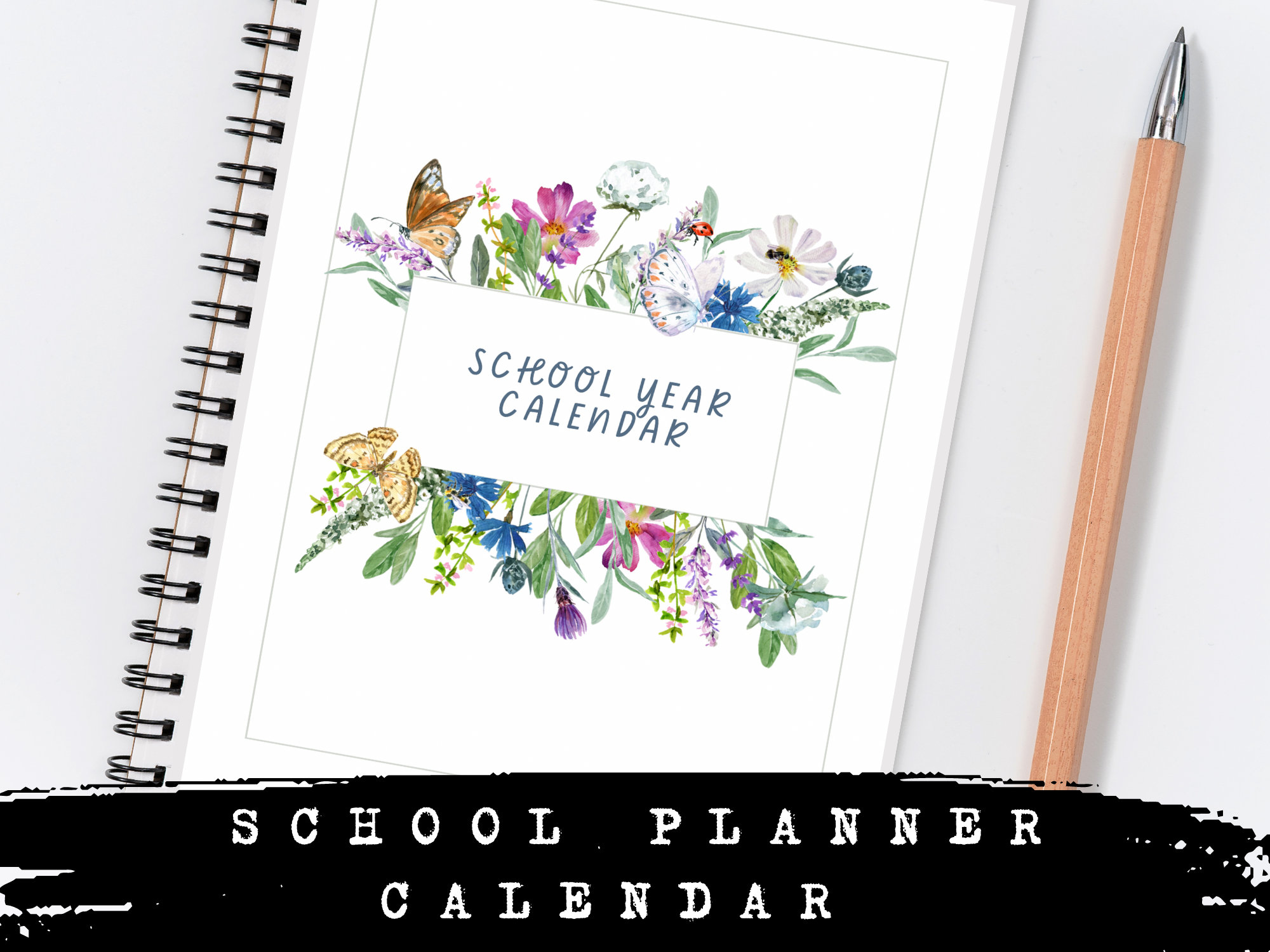 School Planner CALENDAR, 12 Month Blank Calendar, Printable School ...