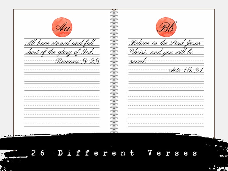 Alphabet Bible Verse COPYWORK, Cursive Scripture Printable, Cursive ...