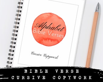 Cursive Alphabet Bible Verse Copywork, Cursive Copywork, Cursive ...