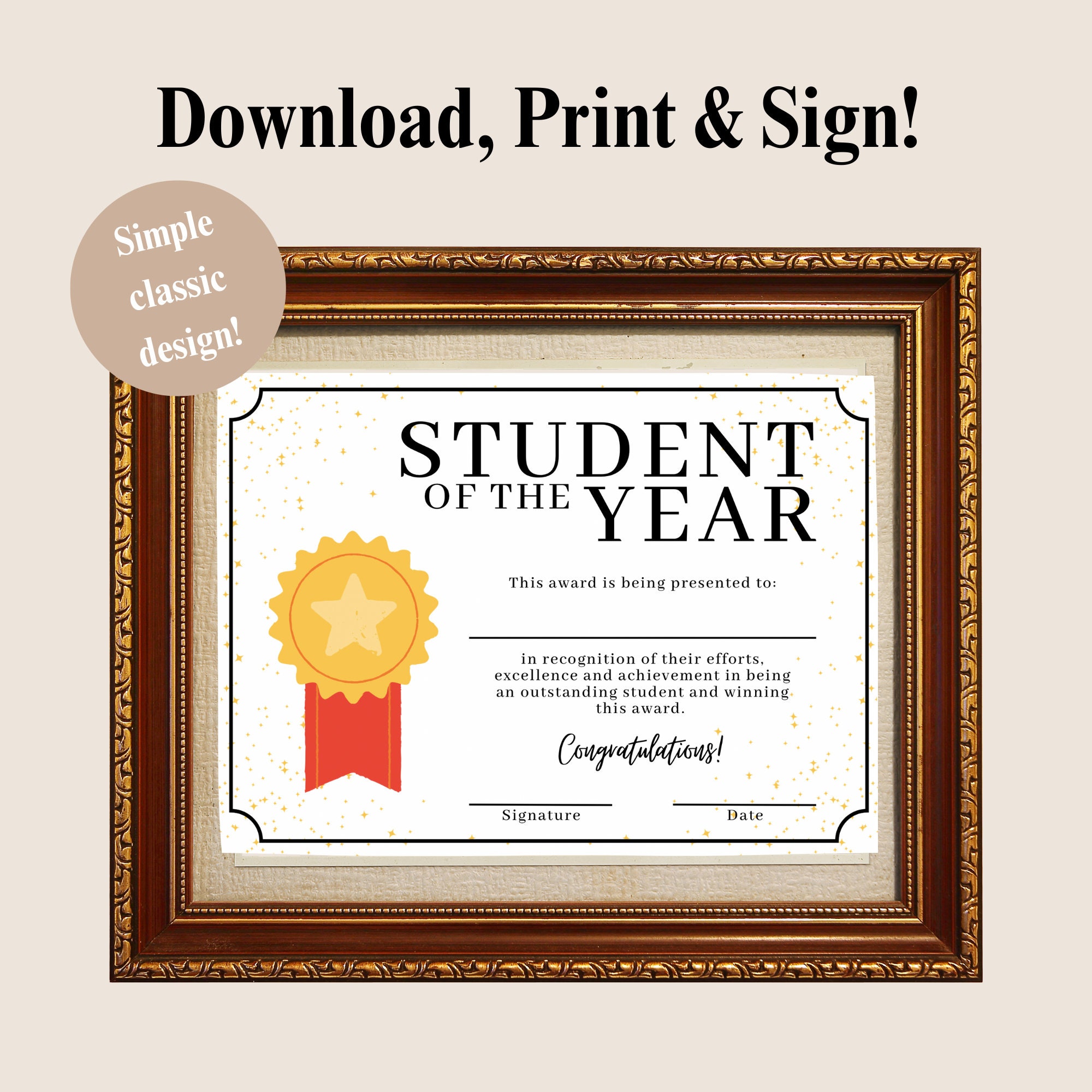 Student Of The Year Award Certificate Templates