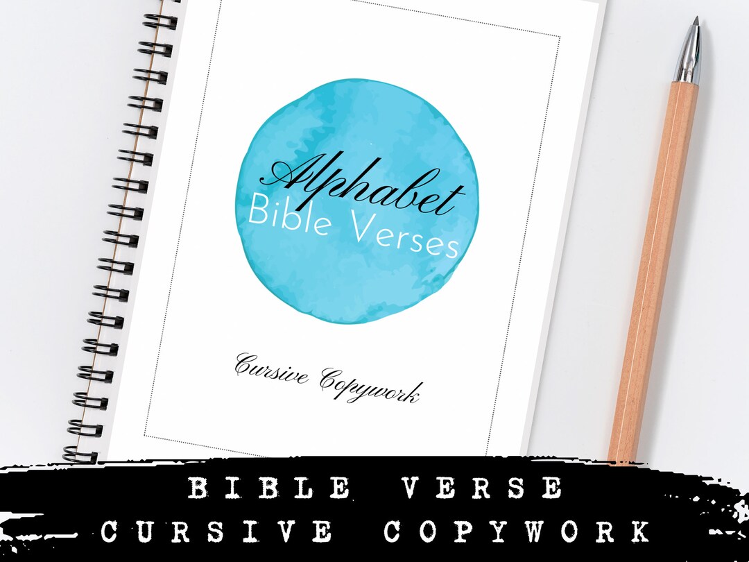 Alphabet Bible Verse COPYWORK, Cursive Copywork Printable, Cursive ...