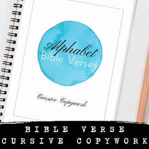 Alphabet Bible Verse COPYWORK, Cursive Copywork Printable, Cursive ...