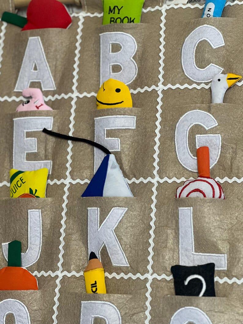 Alphabet Wall Chart for Kids, ABC Felt Wall Hanging, Toddler Early ...