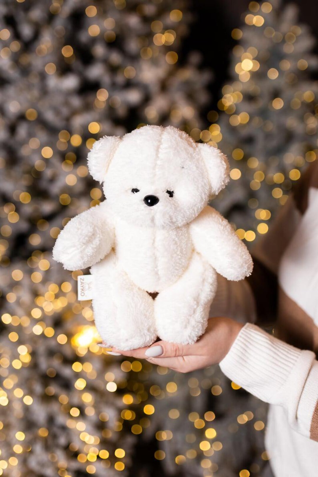 Handmade Bouclé Teddy Bear - Soft Plush Toy for Baby, Aesthetic Nursery ...