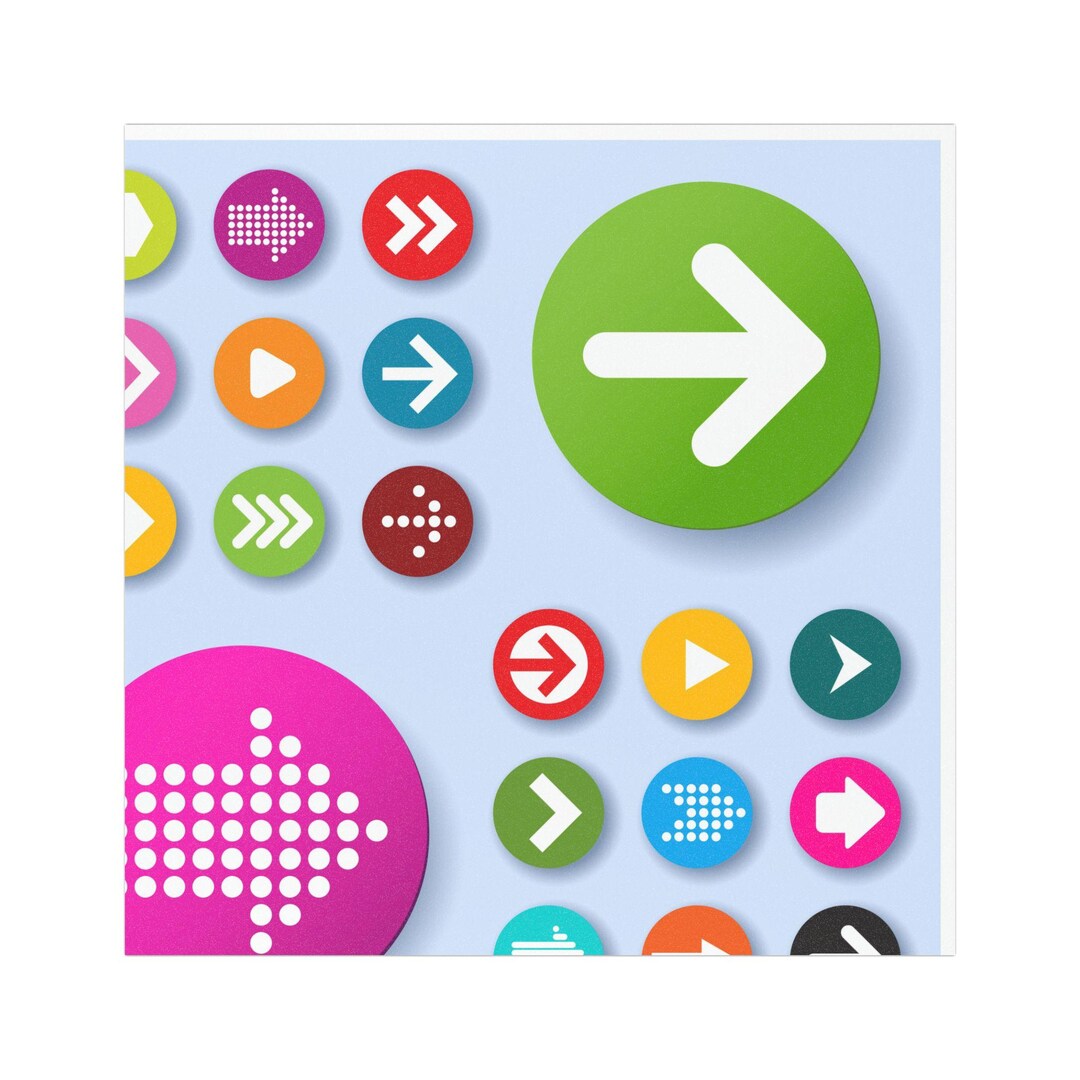 Colorful Arrow Dot Icons Car Magnets | Round Directional Magnet Set - Etsy