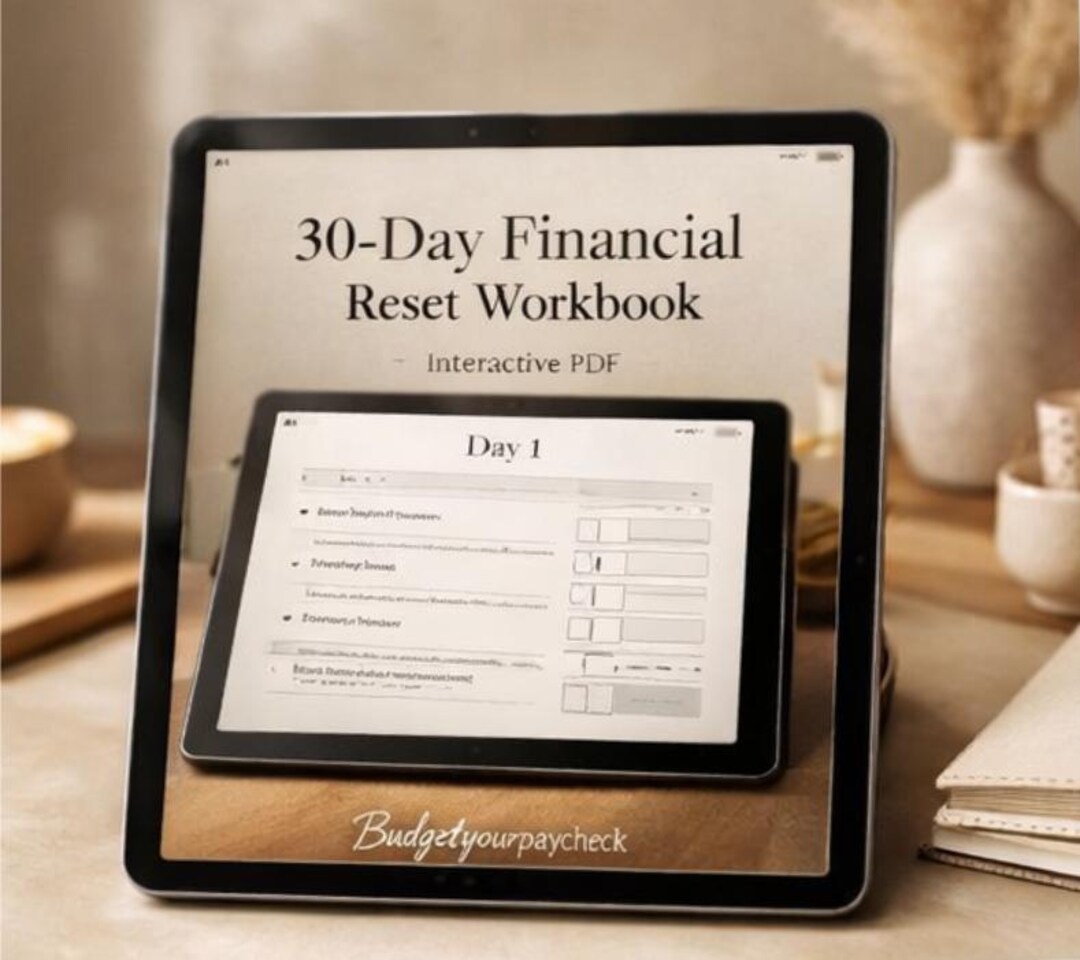 30-day Financial Reset Workbook | Interactive PDF Budget Planner ...