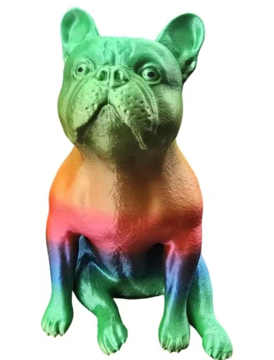 Colorful French Bulldog Statue - 3D Printed Rainbow Dog Figurine ...