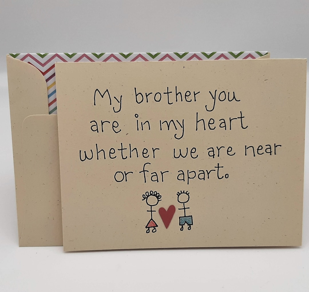 Brother Birthday Card - Long Distance Brother Card - Brother & Sister ...