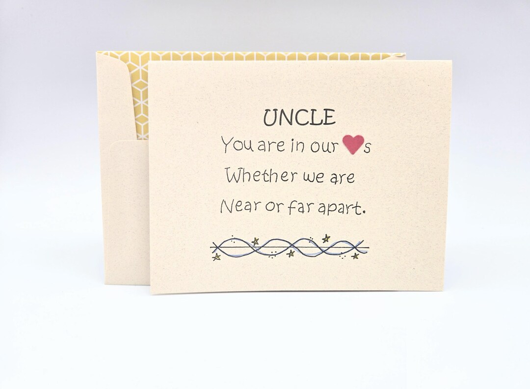 Special Uncle Birthday Card, Long Distance, Family Love - Etsy