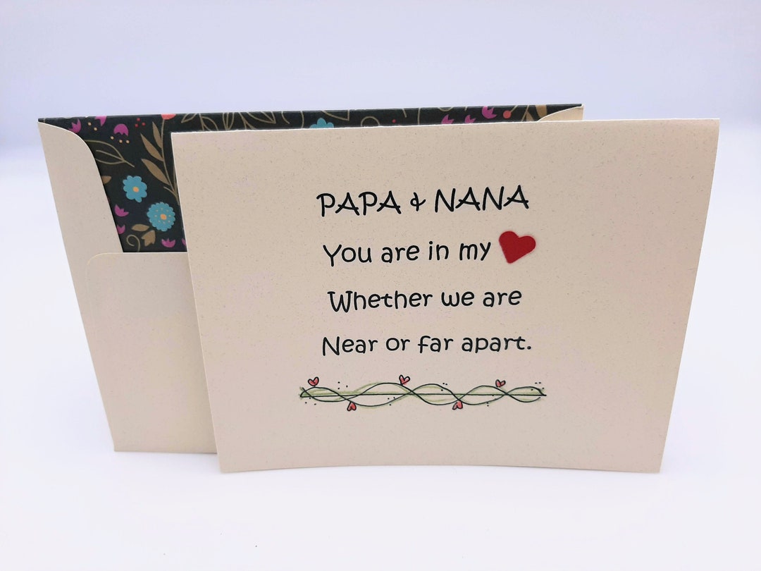 Papa and Nana Card - Grandparents Greeting Card - Love of Papa and Nana ...