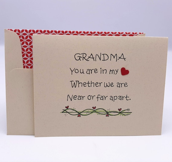 Card for Grandma Grandma Birthday Card Love of Grandma - Etsy