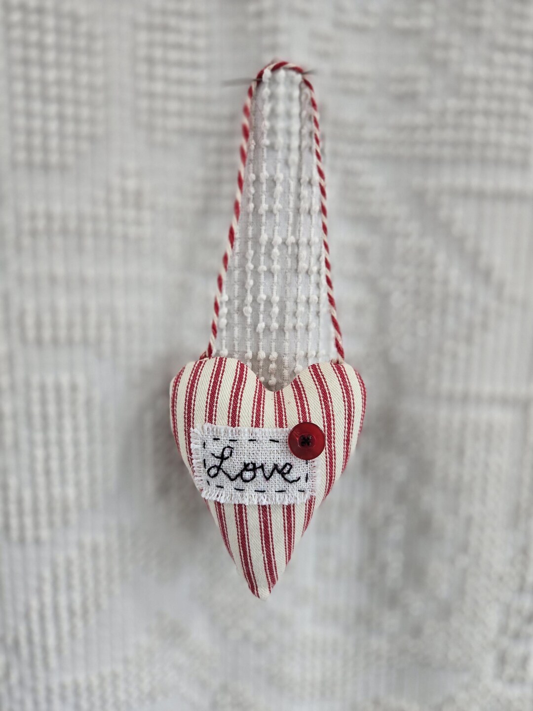 Heart Hanger - Valentine's Gift - Hand-embroidered Love Heart - Door ...