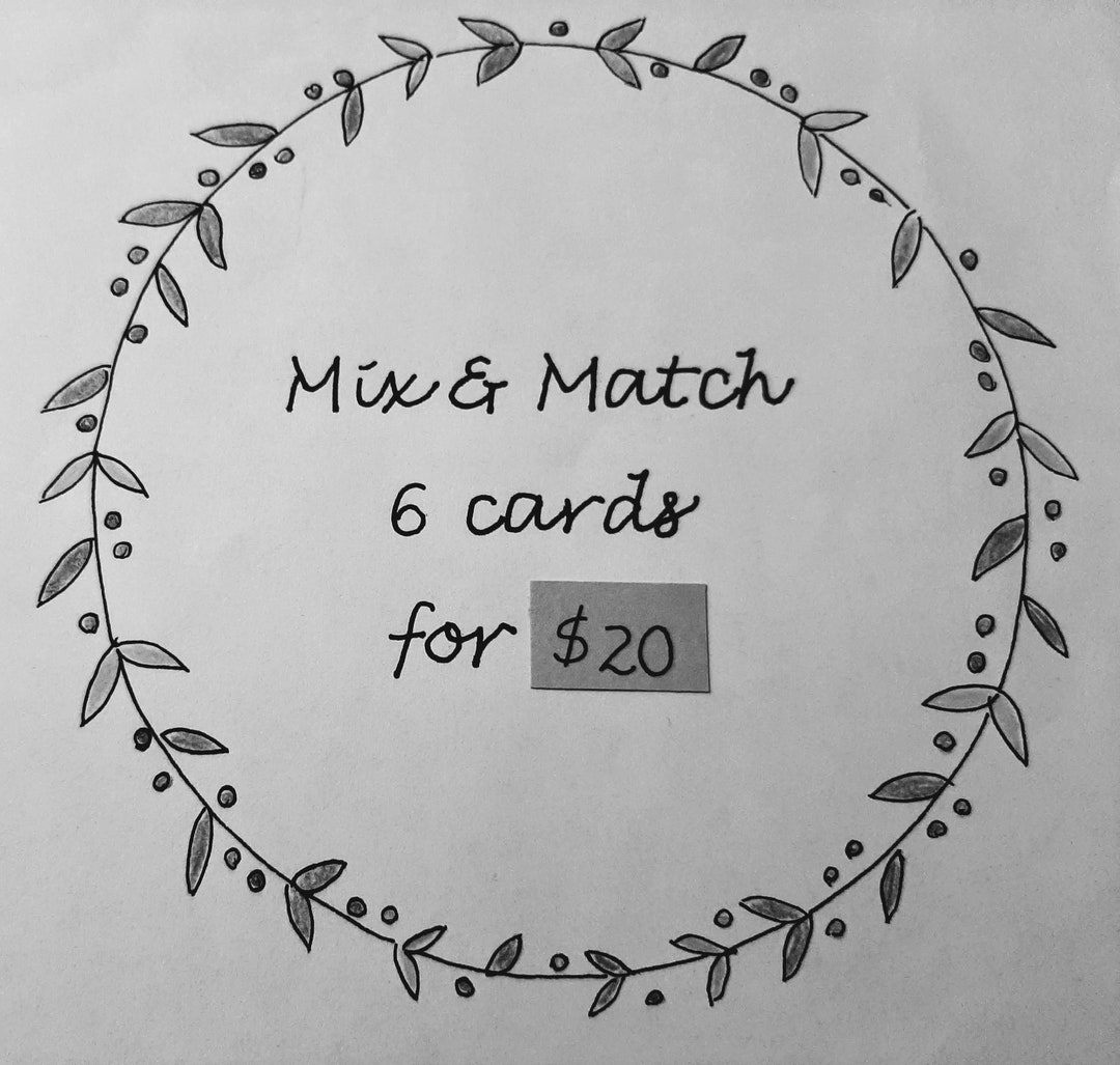Mix and Match Card Order Greeting Card Bundle Greeting - Etsy