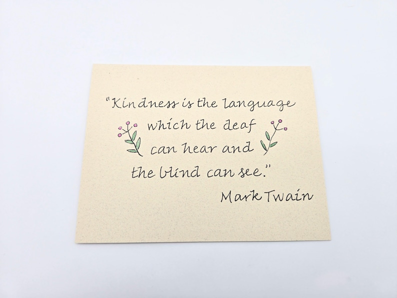 Mark Twain Kindness Card – Inspiring Quote, Birthday Greeting - Etsy