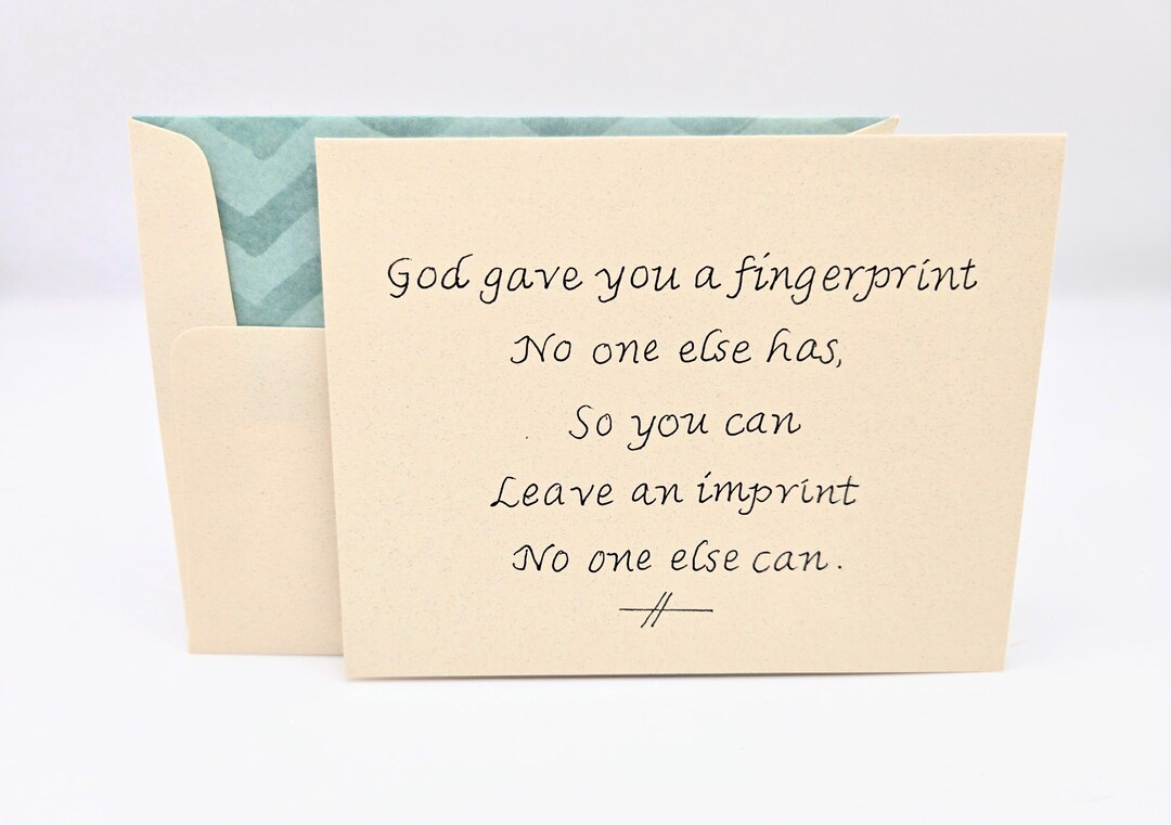 God Gave Fingerprint Message - Inspirational Greeting Card -faith ...