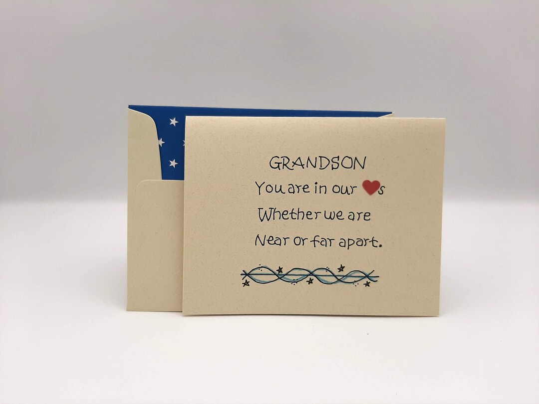 Grandson Gift Grandson Birthday Card Long Distance Grandson Card From ...
