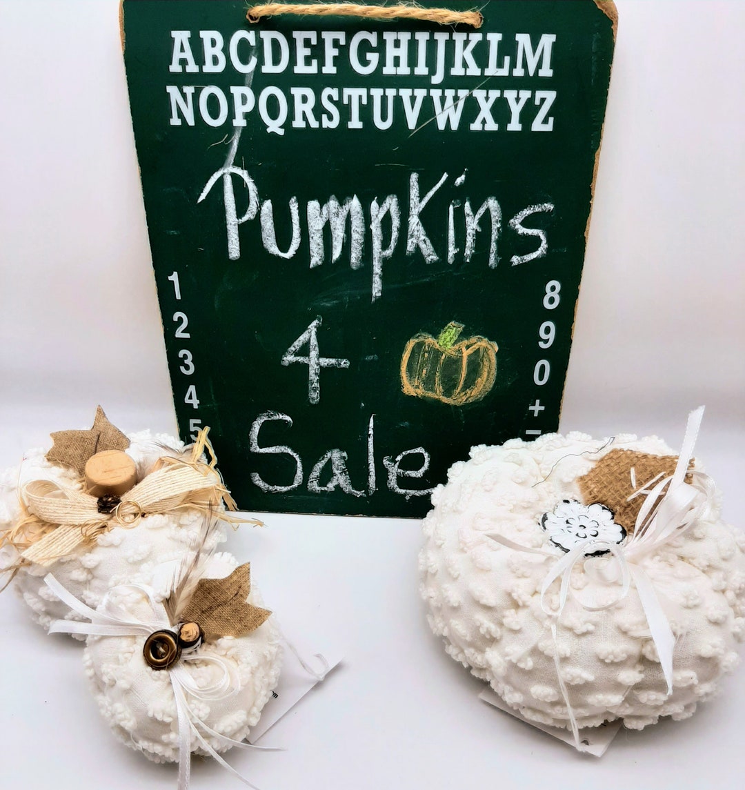Chenille Pumpkins - Farmhouse Style Pumpkins - Shabby Chic Pumpkins ...