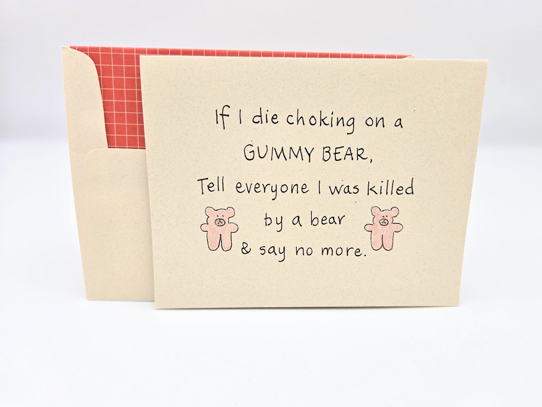Funny Gummy Bear Greeting Card – All Occasion Blank Card - Etsy