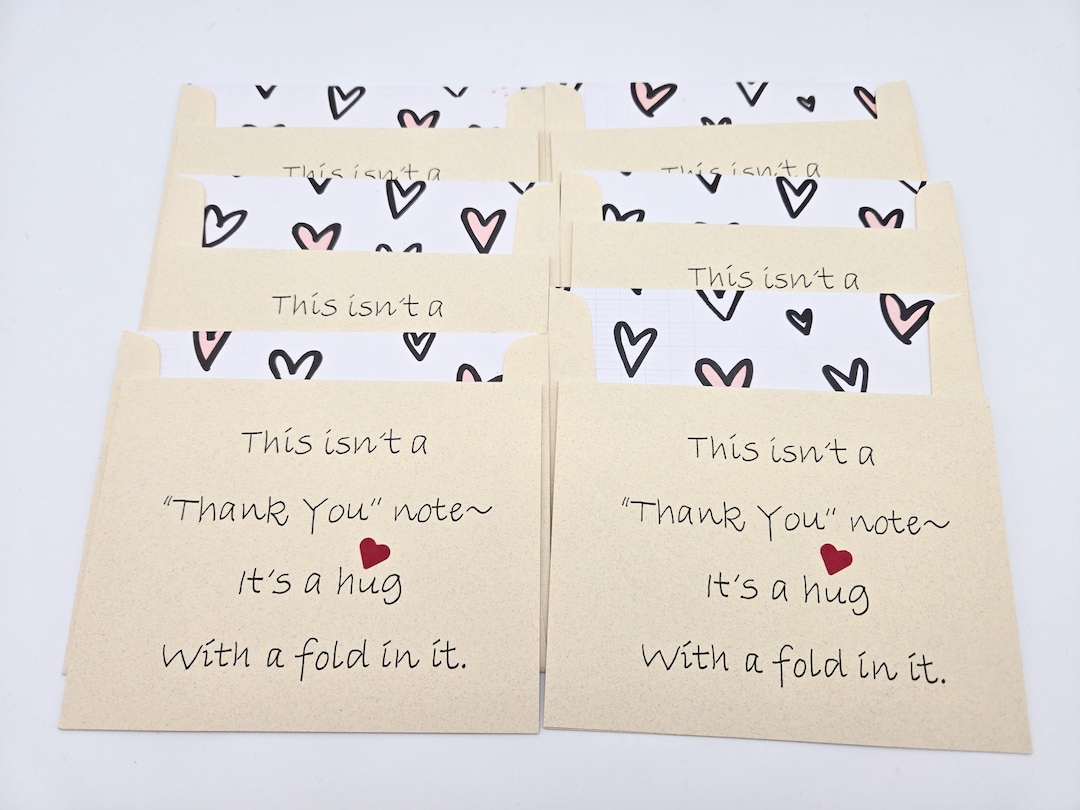Thank You Note Bundle - Thank You With a Hug - 6 Card Bundle ...