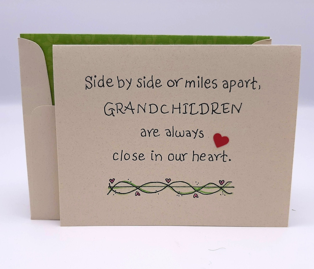 Long Distance Grandparents Card - Grandchildren Are Close in Heart ...