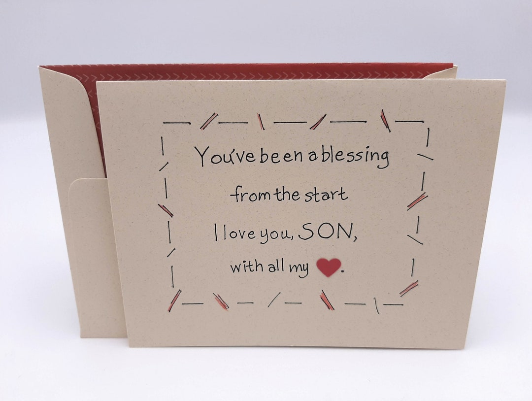 Card for Son, Son Birthday Card, Son Greeting Card, Son is a Blessing ...