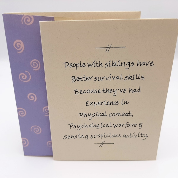 Sibling Card - Etsy