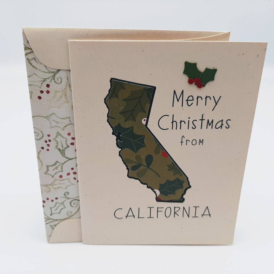 Merry Christmas From California, California Christmas Card, Handmade ...
