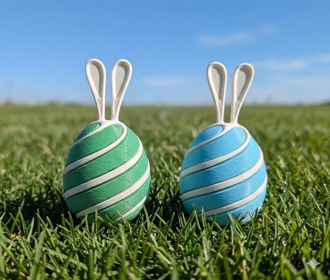 Fidget Egg Toy: Bunny Ears and Spiral Action (blue or Green) - Etsy